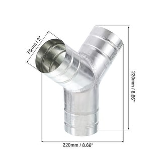 4" 3 Way Duct Splitter Y Connector Air Vent Duct Hose Exhaust Pipe ...