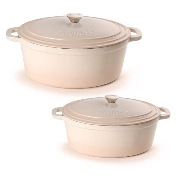 Neo 4pc Cast Iron Set 5 & 8Qt. Cov Dutch Ovens Meringue - On Sale - Bed ...