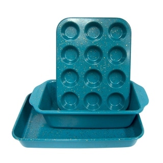 casaWare 3pc Toaster Oven Set (Baking Pan, Loaf Pan,Mini Muffin Pan ...