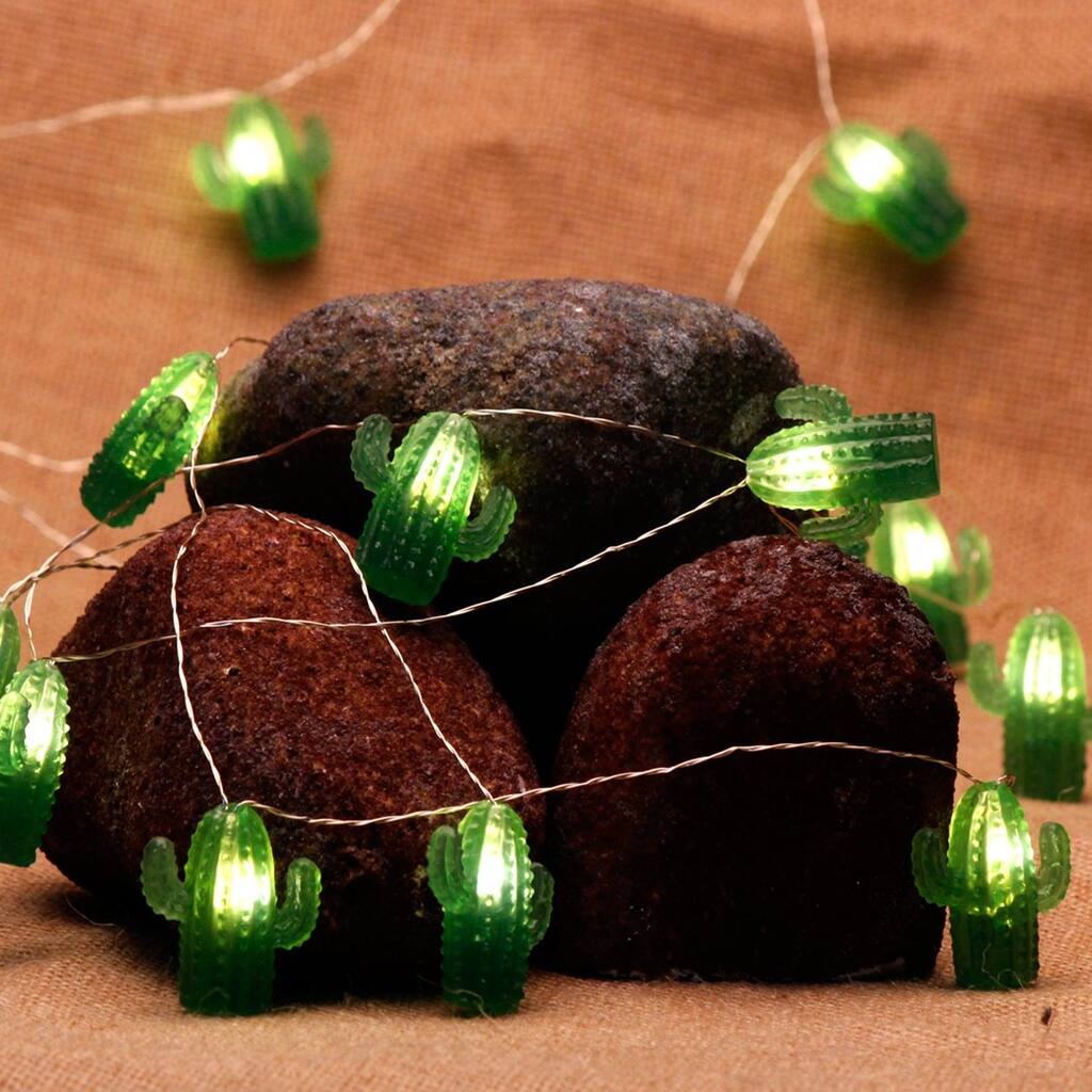 Tropical Themed Cactus Succulents String Lights Decoration - Medium ...