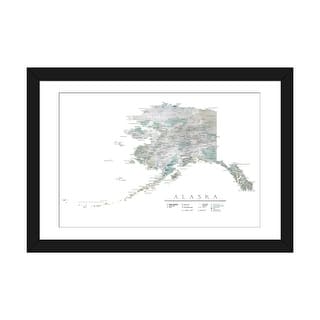 iCanvas "Detailed Map Of Alaska" by blursbyai - Bed Bath & Beyond ...