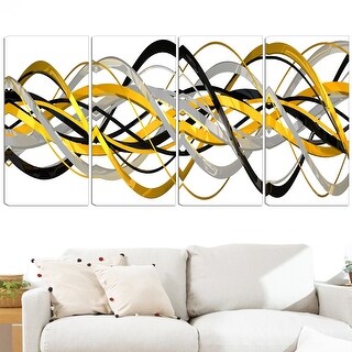 Design Art "HelixExpression" 48 x 28-inch 4-panel Abstract Canvas Art ...