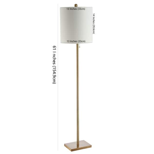 SAFAVIEH Lighting 61-inch Octavius LED Floor Lamp - Brass - 13" x 13" x ...