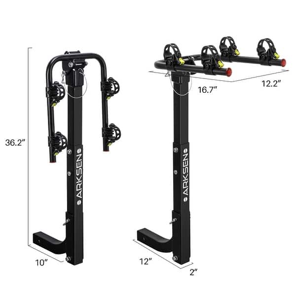 Arksen Foldable 2 Bike Rack Hitch Mount Swing Down Bicycle Carrier ...