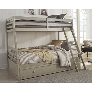 Signature Design by Ashley Lettner Light Gray Twin over Full Bunk Bed ...