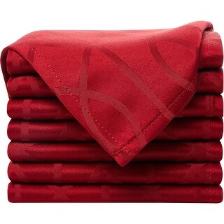 Teflon Branson Treated Jacquard Dinner Cloth Napkins, 8 Pack White ...