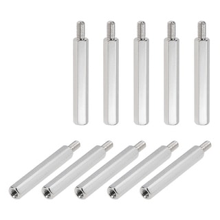 M3 x 45 mm + 6 mm Male to Female Hex Nickel Plated Spacer Standoff ...