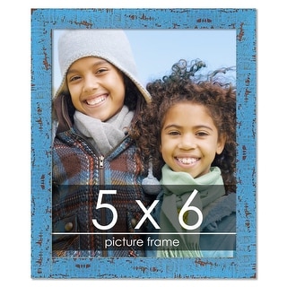 5x6 Shabby Chic / Farmhouse Blue Wood Picture Frame - UV Acrylic, Foam ...