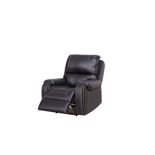 Faux Leather Manual Recliner Single Sofa Chair, Full Extension ...