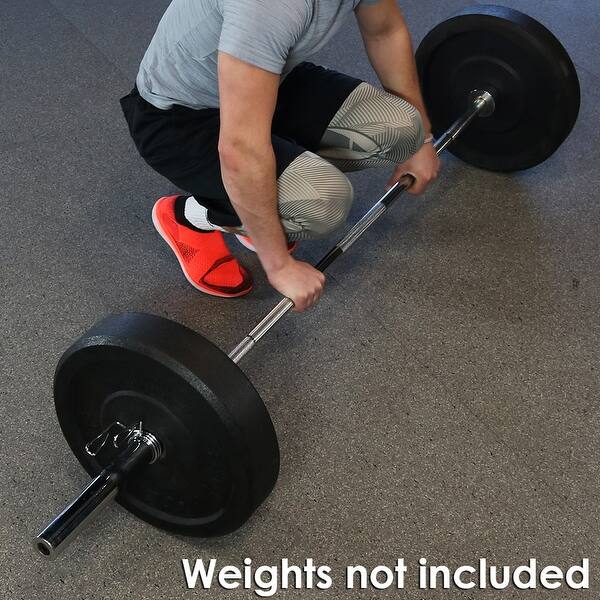 CASL Brands 2-Inch Olympic Barbell Bar with Clips - 660-Pound Capacity ...