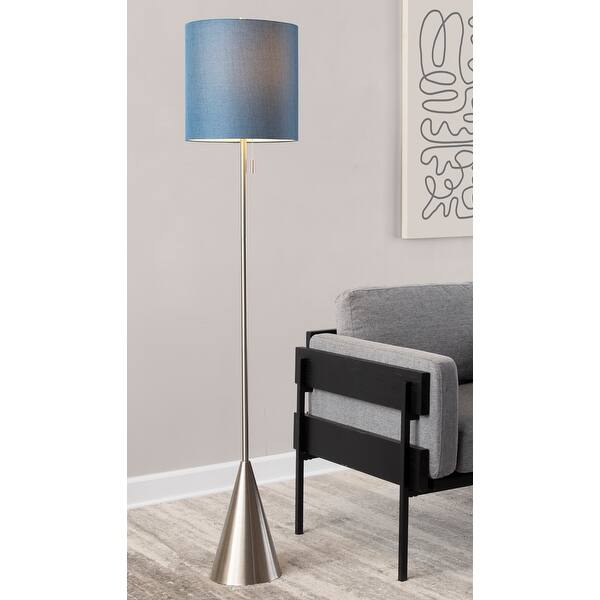64" Metal Floor Lamp w/ Flared Base & Linen Shade - On Sale - Bed Bath ...