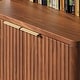 71" Walnut Bookcase with Doors Set of 2, 5 Tier Fluted Tall Bookshelf ...