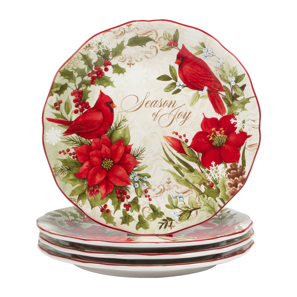 Certified International Holly and Ivy 11-inch Dinner Plates, Set of 4 ...