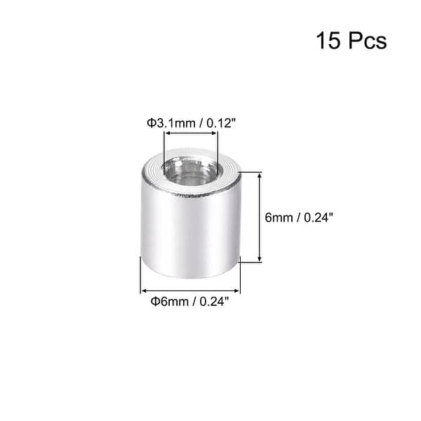 15 Pcs Round Aluminum Standoff Column Spacer 3.1x6x6mm(IDxODxH) Aqua ...