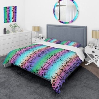 Designart 'Multi-Color Colorful Rhombus Snakeskin' Cabin & Lodge Duvet ...