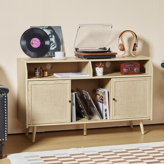 Large Record Player Storage Table with Slide Door - Bed Bath & Beyond ...
