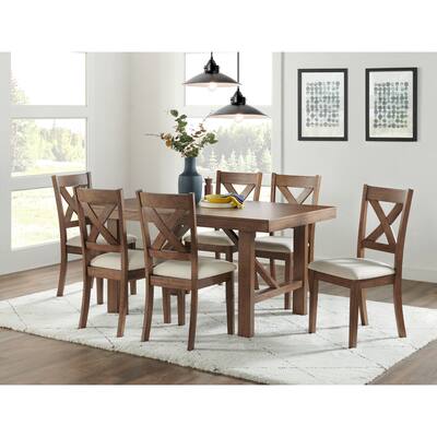 Rustic Light Brown Wood Dining Table - Overstock - 31510702