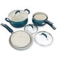 Oster Corbett 8 Piece Nonstick Aluminum Cookware Set in Teal - Bed Bath ...