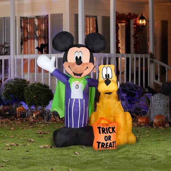 Gemmy Airblown Inflatable 5 ft Vampire Mickey Mouse and Pluto