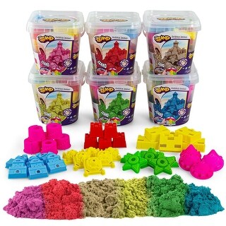 Creative Kids Play Sand Bucket Kit 6 Pack 3000 gr of Sand 42 Tools - 6 ...
