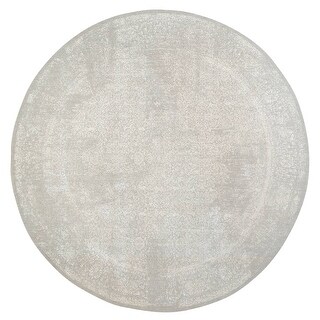 Shahbanu Rugs Wool and Plant Based Silk Hand Loomed Gray Fine Jacquard ...