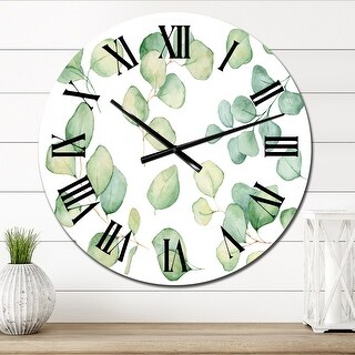 Designart 'Eucalyptus Leaves Illustration Isolated On White I ...