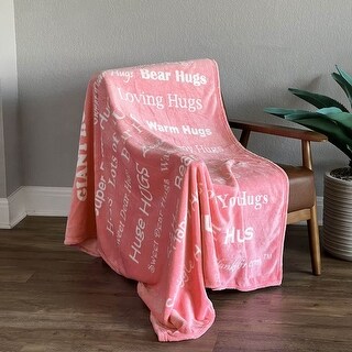 Homesmart Pink Letters Printed Message Ultra Soft Flannel Polyester ...