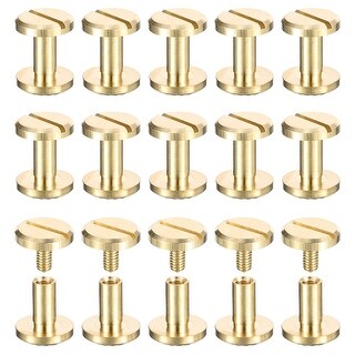 Brass Chicago Screws, Flower Texture Flat Head Screw Back Binding Post ...