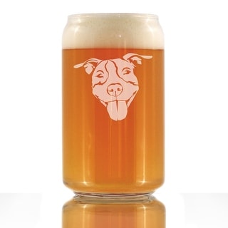 Pitbull Happy Face - Beer Can Pint Glass - Pit Bull Dog Gifts - 16 ...