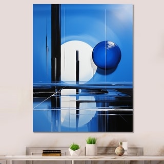 Designart "Blue Modern Bridge Scenery I" Bridges Wall Decor - Bed Bath ...