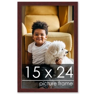 15x24 Traditional Mahogany Complete Wood Picture Frame with UV Acrylic ...