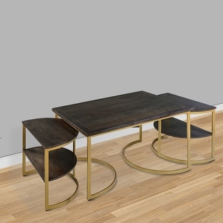 Rectangle Metal Nesting Coffee Table 3 PCS Set - Bed Bath & Beyond ...