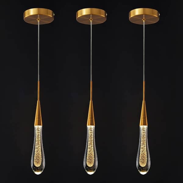 3 pack kitchen lighting fixture LED modern gold mini pendant lamp ...