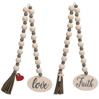 Faith or Love Beaded Garland With Cross Charm 2 Assorted - Bed Bath ...
