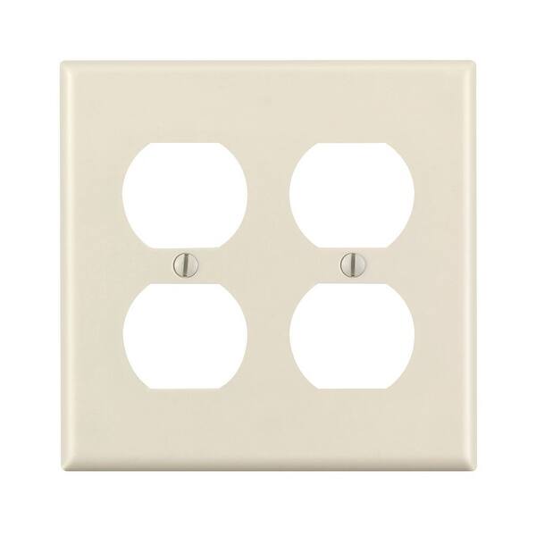 Leviton 78016-000 Duplex Receptacle Wallplate, 2 Gang - Bed Bath ...