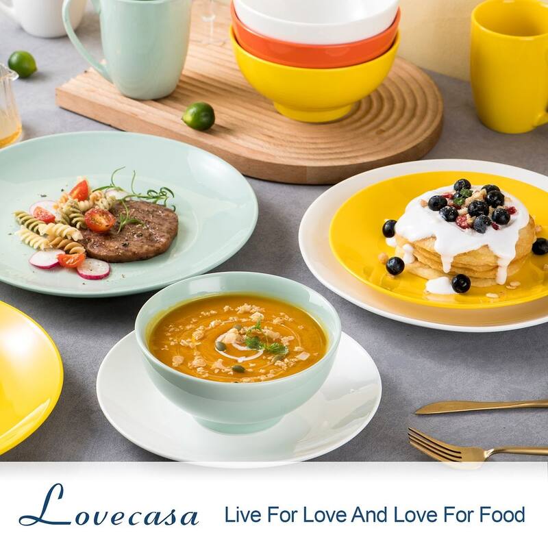 LOVECASA 16-Piece Porcelain Dinnerware Set (Service for 4) - Overstock ...