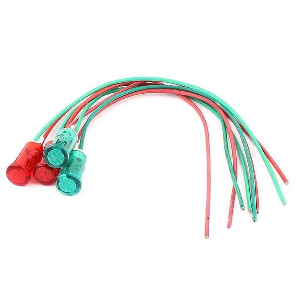 AC 220V 2 Wire Pilot Dash Signal Indicator Light Red Green 2 Pairs ...