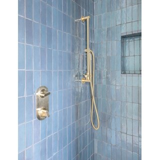 Moroccan Handmade 2''x6'' Solid Color Zellige Tile ,Powder Blue - Bed ...