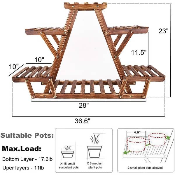 Triangular Plant Stand Wooden Flower Shelf Window Decor - Bed Bath ...