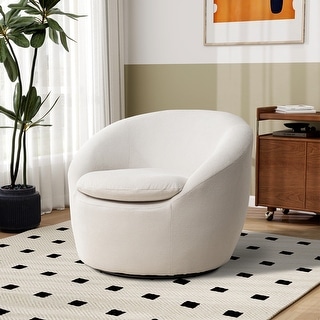 360° Swivel Accent Chair,Modern Barrel Chair with Plush Cushion - Bed ...