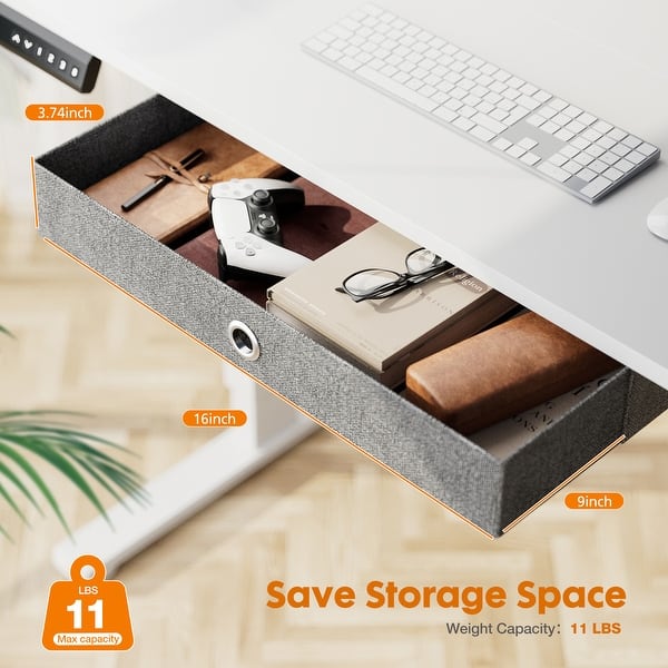 Electric Standing Desk with Drawer Adjustable Desk Ergonomic Rising ...