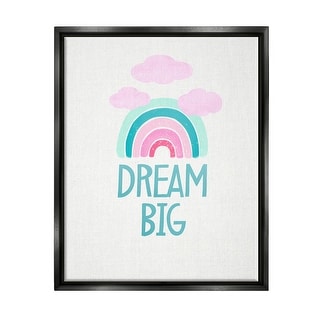 Stupell Dream Big Rainbow & Clouds Framed Floater Canvas Wall Art Design by Diane Neukirch - Bed ...