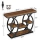 Industrial Console Table, 4-Tier Sofa Table with Geometric Metal Frame ...