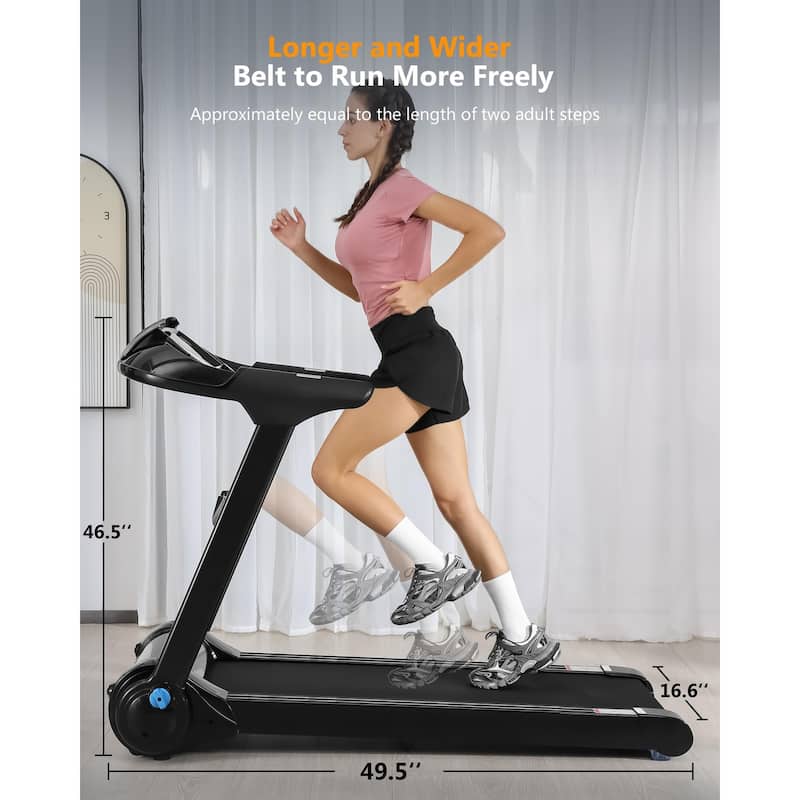 400lb Capacity Folding Treadmill with LCD Monitor for Home Office - 16. ...
