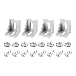 4Set 4040 Inside Corner Bracket Gusset Kits 38x38x35mm - Silver - Bed ...