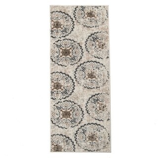 HomeRoots 8' Ivory Geo Medallion Runner Rug - 9'3" x 12'3" - Bed Bath ...