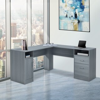 L Shaped Desk Computer Desk with Corner Bookshelf Writing Desks - Bed Bath & Beyond - 38298541