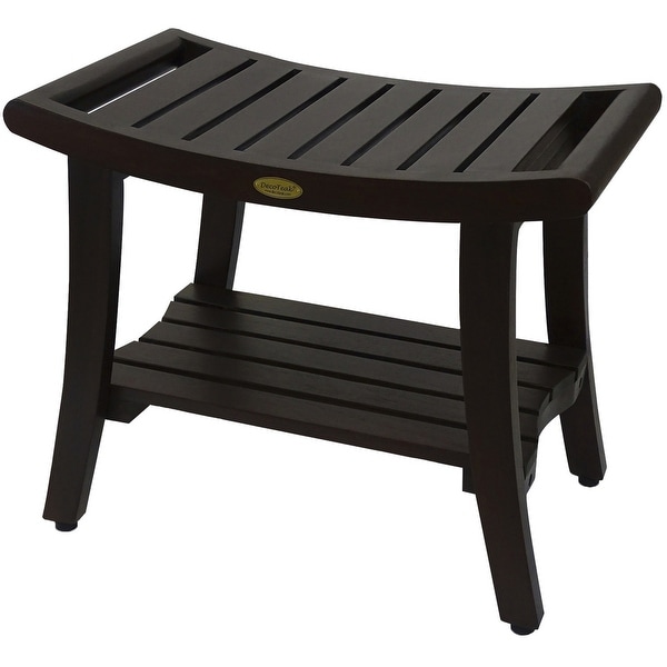 EcoDecors 28-Inch, Teak Shower Bench, Wooden Bench, Bathroom Bench ...