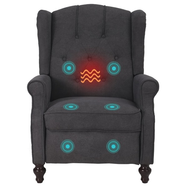 Wingback Recliner Chair with Massage and Heat- Accent Chair Push Back ...