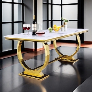 72 inch Rectangular Dining Table with U-Shaped Base - Bed Bath & Beyond ...